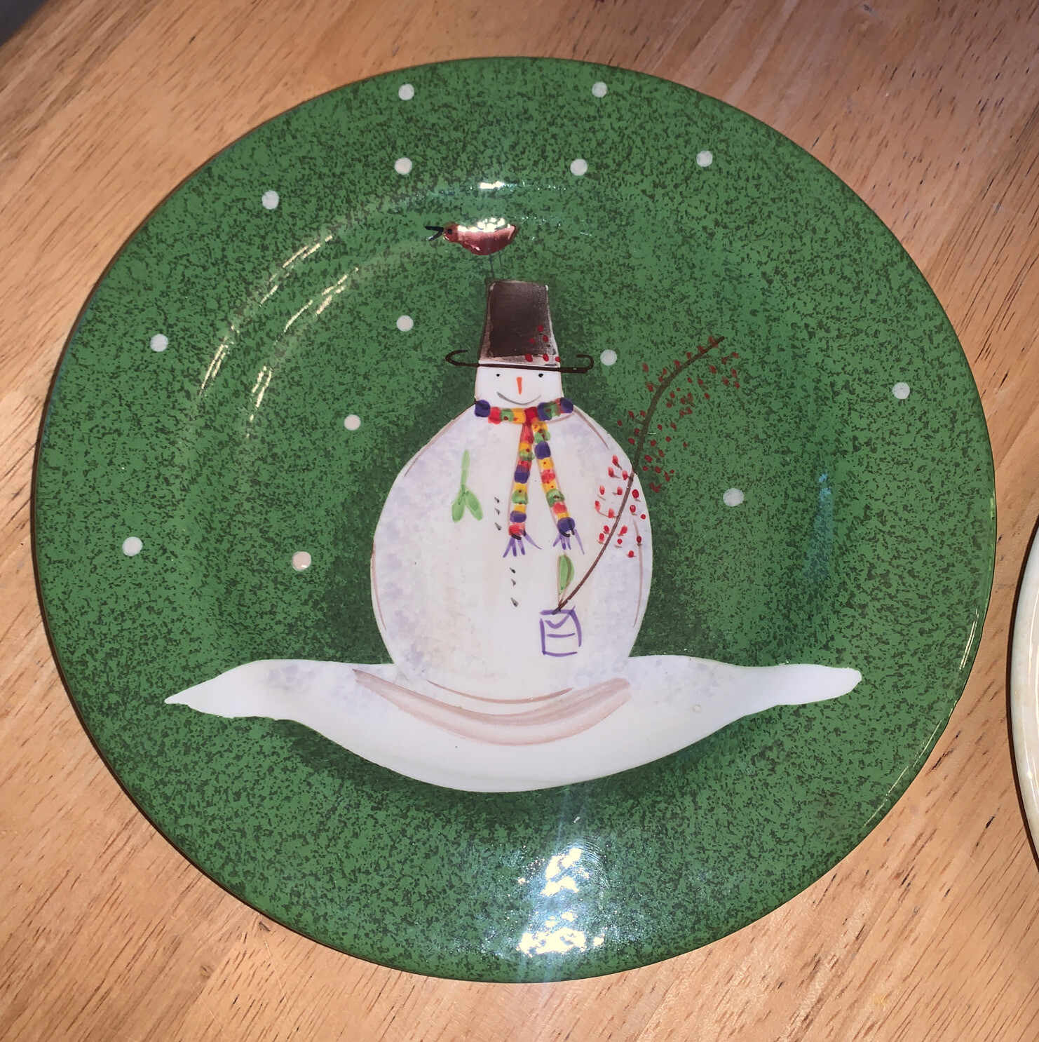Oneida Snowmates Debbie Taylor-Kerman Set of 2 Dinner Plates 10" Green ...
