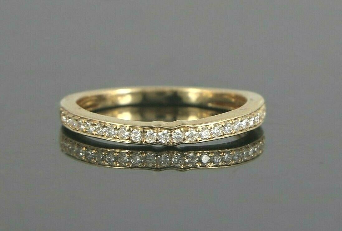 $1,275 EMA 14K Yellow Gold Round Diamond Contour Wedding Band ...