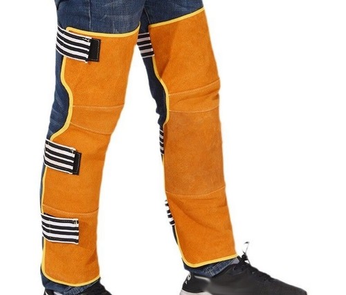 22" Long Leather Fire Flame Retardant Protective Welding Leg Guard ...