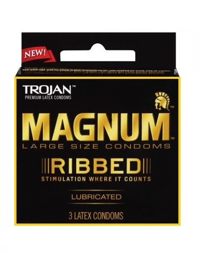 Trojan Magnum Ribbed Lubricated LARGE Condoms SPIRAL Stimulation ...