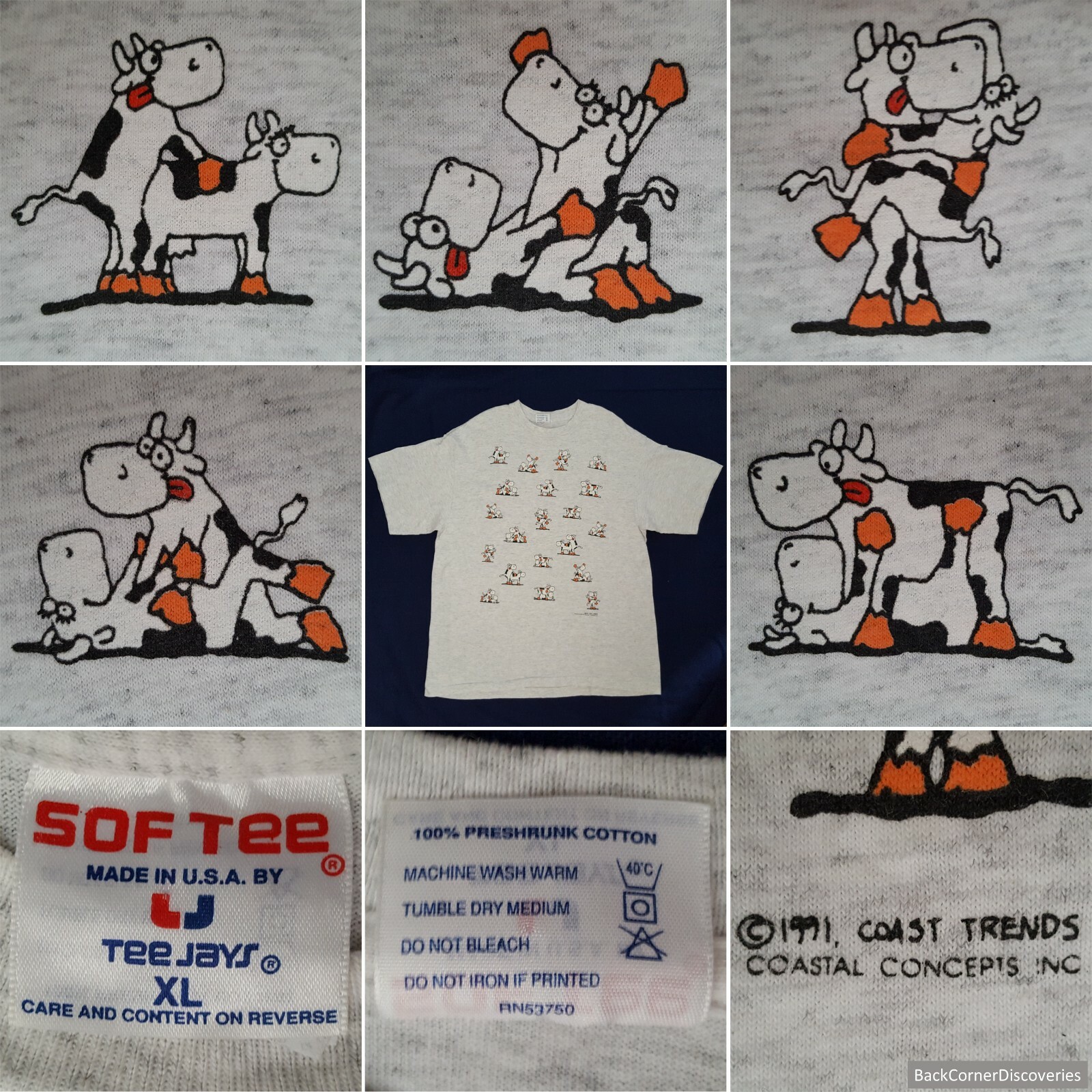 Vtg 1991 Coast Trends Cow Sex Positions 2-Sided Gray … - Gem