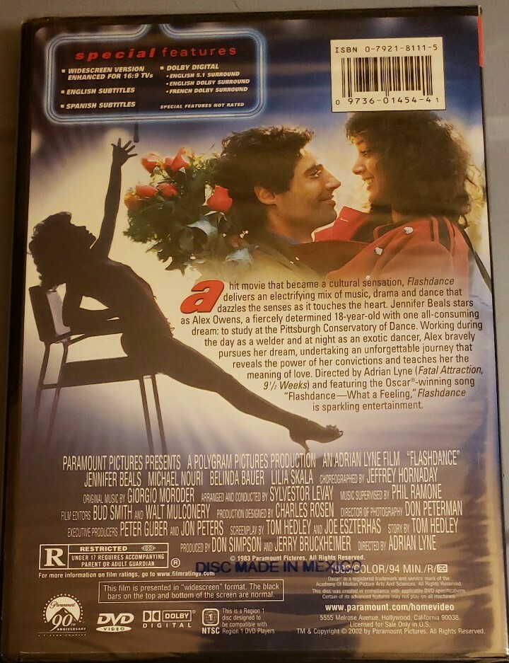 BRAND NEW! Flashdance (DVD, 2002, Widescreen) Jennifer Beals FREE ...