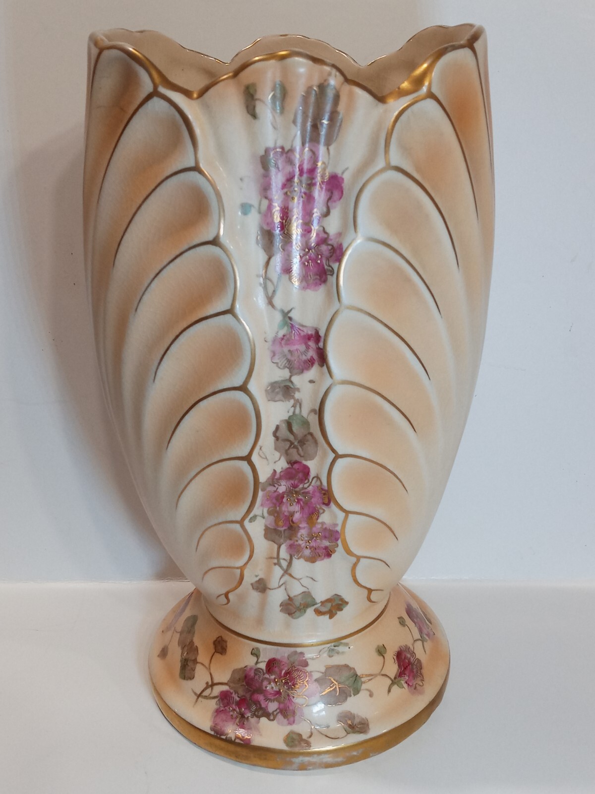 Vintage Antique JBH Jb Hirsch Floral Handpainted Scalloped Ceramic ...