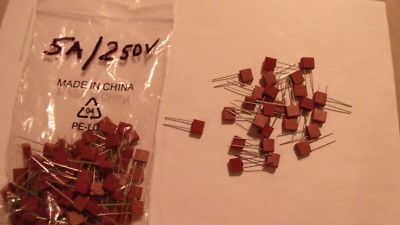 5 PCS T5A 250V MINIATURE MICRO SLOW BLOW FUSE PCB THRU HOLE RECTANGULAR ...