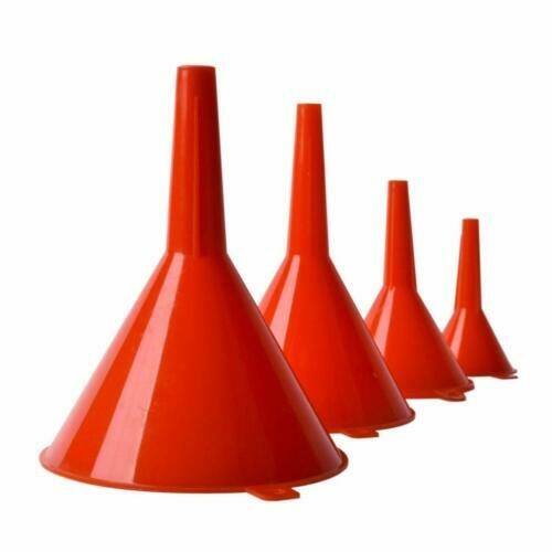 4PCS Red Plastic Different Size Funnel Set Kitchen New Garden Oil Fuel ...