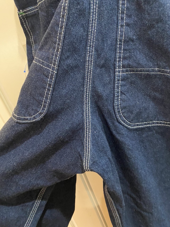 Vintage 60’s POINTER dark Blue Jean Low Back Detachable elastic Bib ...