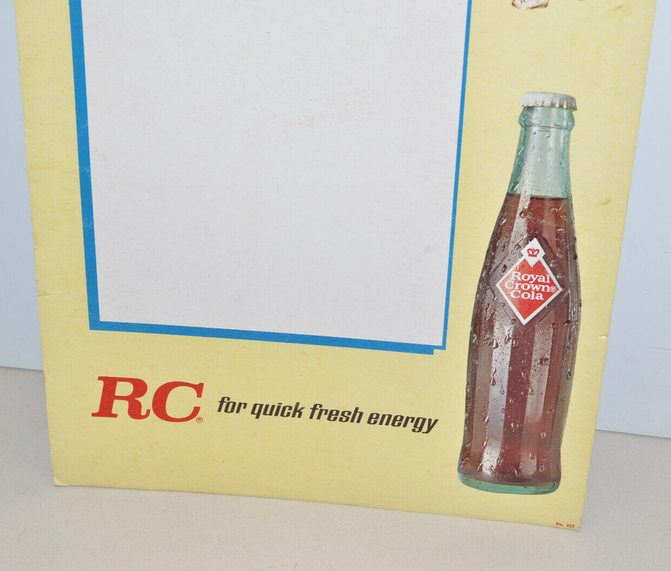 Vintage RC COLA CARDBOARD SIGN Advertising Basketball 1950s 1960s Soda ...