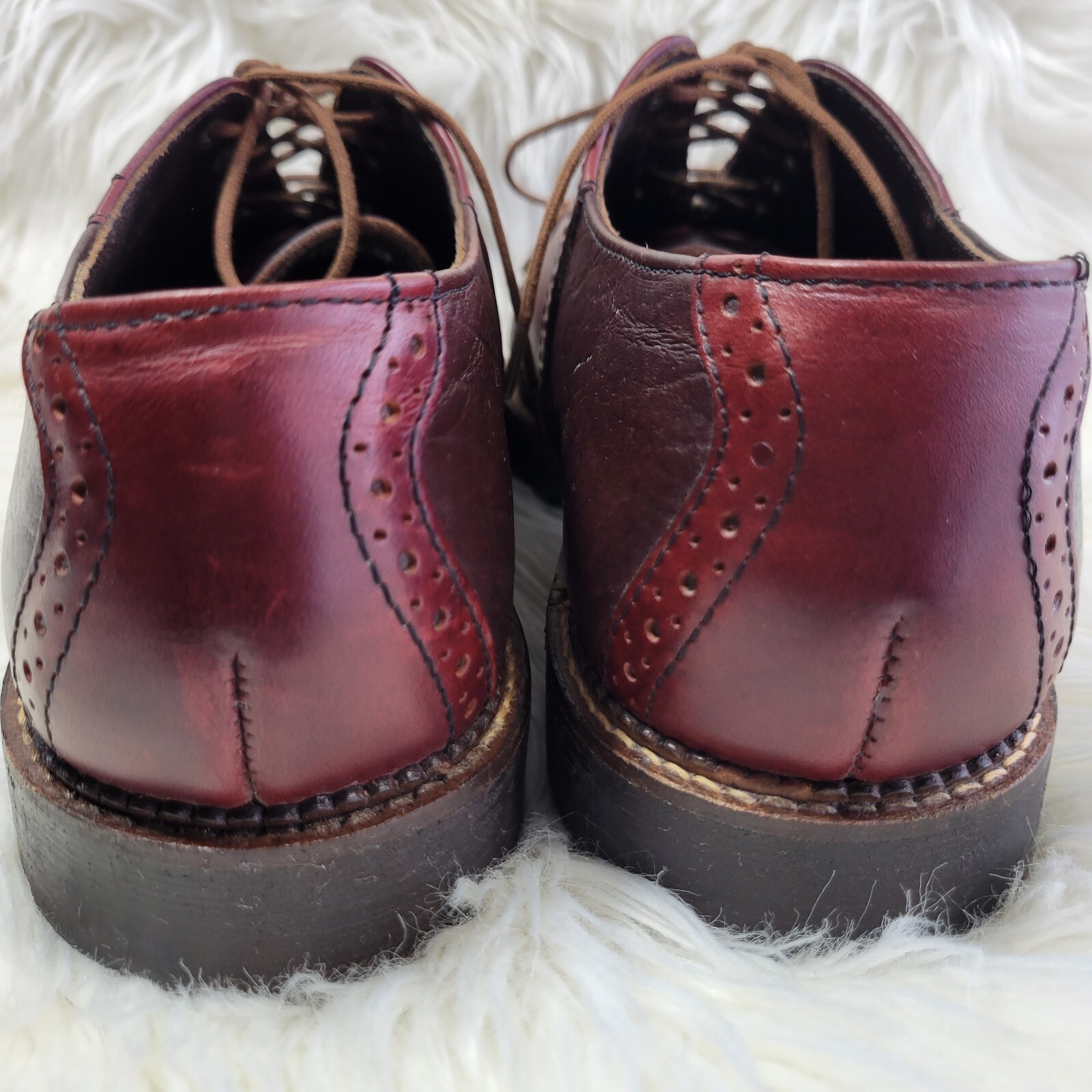 H.S. Trask Oxfords Men's Dress Shoes 1035 Red Brown Leather Saddle Size ...