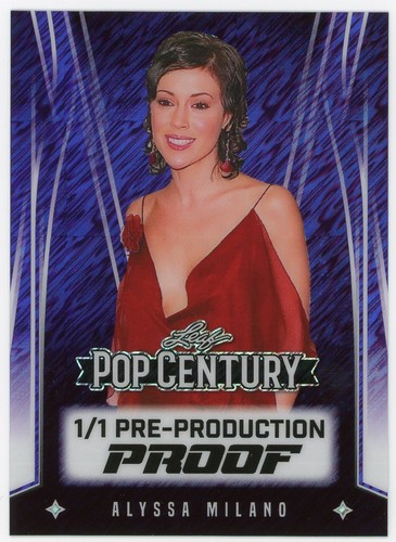 2025 Leaf Metal Pop Century ALYSSA MILANO BLUE Pre-Production PROOF 1/1 ...