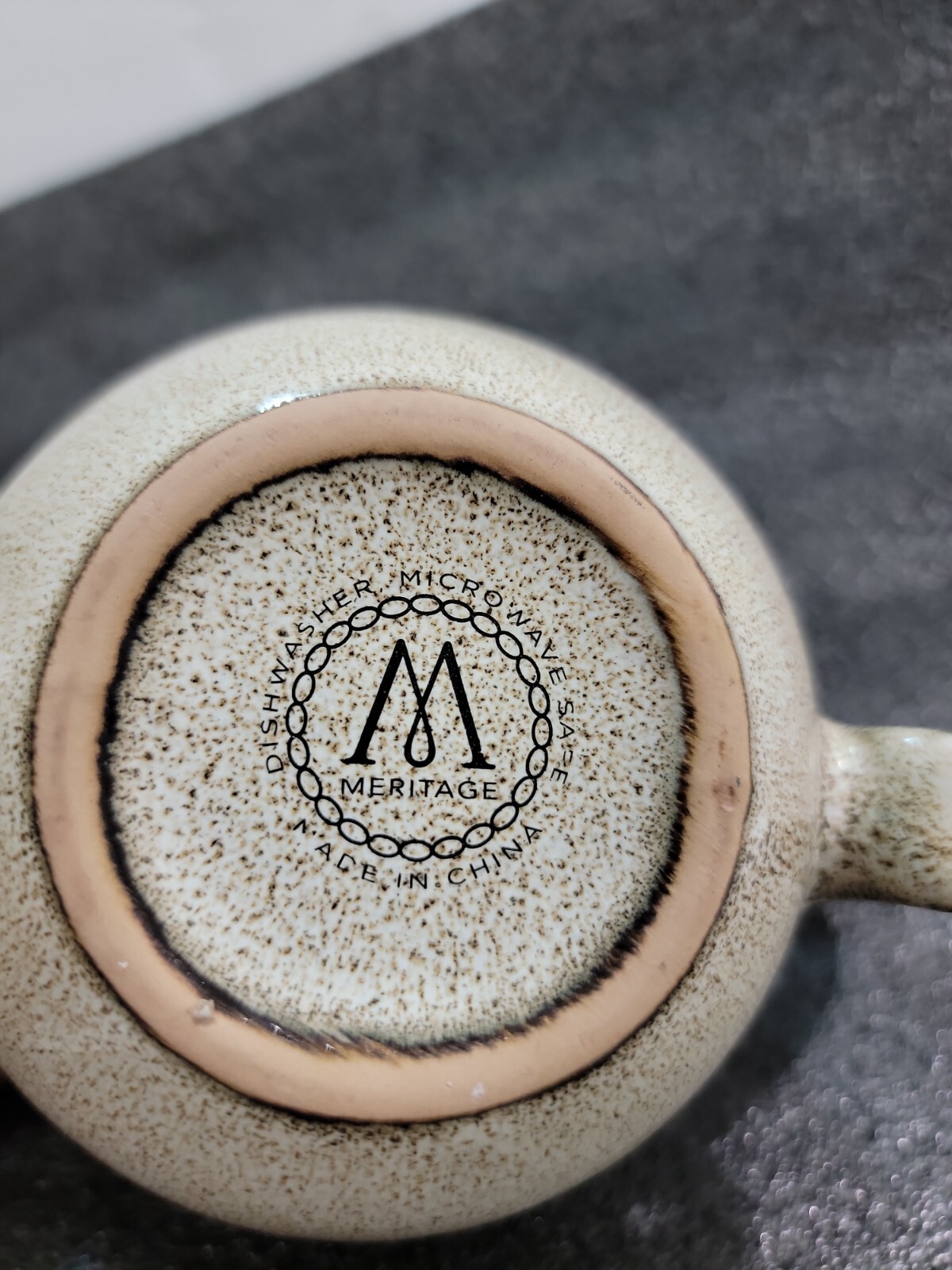 (2) Meritage Stoneware Coffee mugs beige and blue dishwasher microwave ...