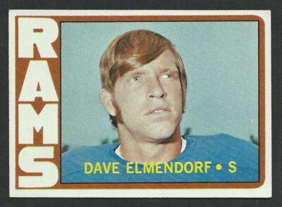 1972 Topps #109 DAVE ELMENDORF Los Angeles Rams ROOKIE 96% CENTERED ...