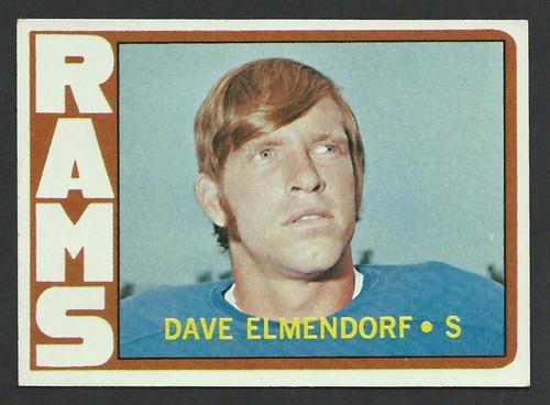 1972 Topps #109 DAVE ELMENDORF Los Angeles Rams ROOKIE 96% CENTERED ...