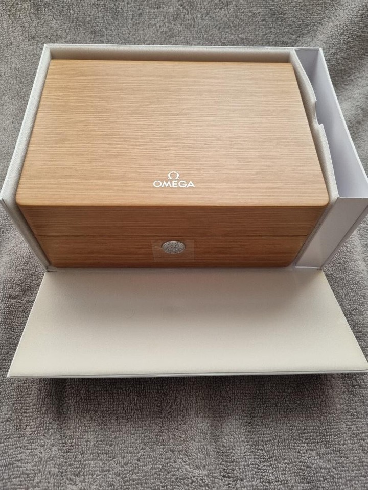 Omega Authentic Wooden Watch Box With Travel Red Cube Box BARGAIN PRICE ...