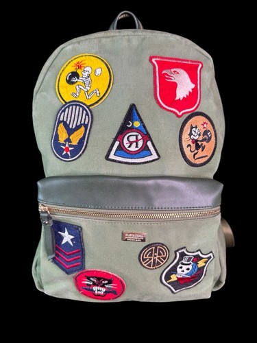 ‘Reason’ Brand Army Green Backpack With Patches | eBay
