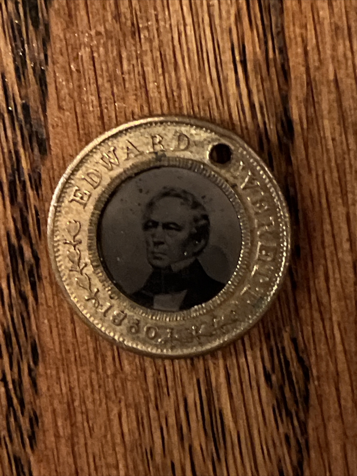 VERY RARE 1860 CAMPAIGN FERROTYPE - TINTYPE TOKEN - JOHN BELL & EDWARD ...