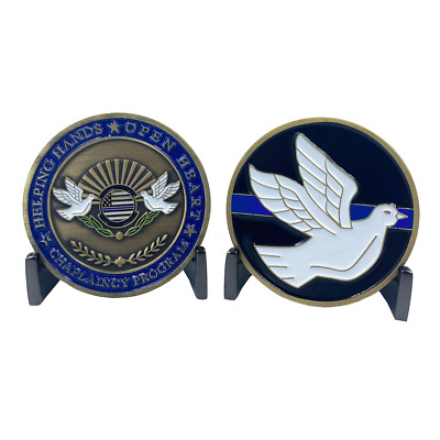 CL3-08 Thin Blue Line Chaplain Challenge Coin Chaplaincy Police Deputy ...