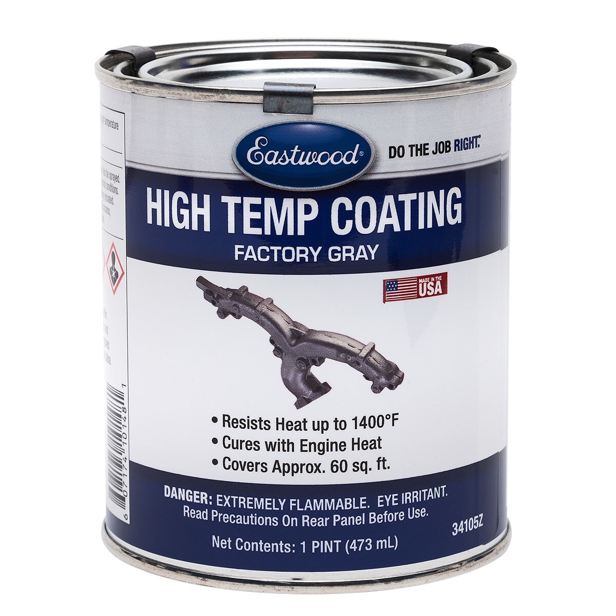 Eastwood Factory Gray High Temp Coating 1 Pint Can High Heat And Engine ...