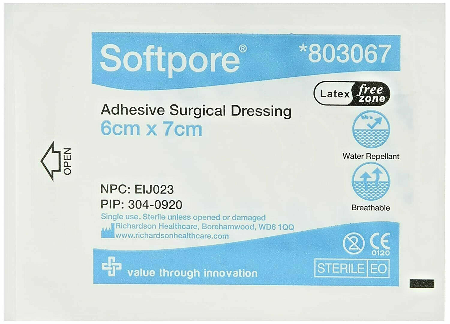 Softpore Adhesive Dressings Sterile 6cmx7cm Latex Free Soft Pore Cuts ...