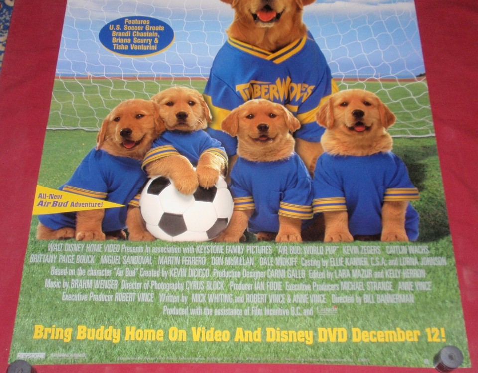 Air Bud World Pup Movie Poster 26x40 S/S Air Bud 3 Kevin Zegers Martin ...