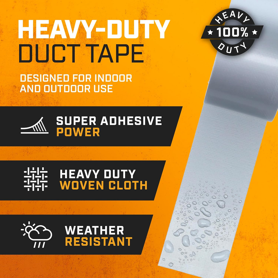 Lockport 5 Pack Duct Tape Heavy Duty Waterproof, Strong Adhesive Silver ...