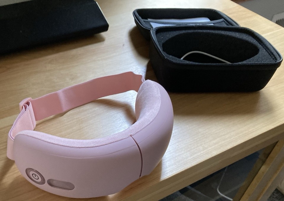 Eyeology Eye Massager with Heat, Vibrating Eye Mask w/Charging Cord ...