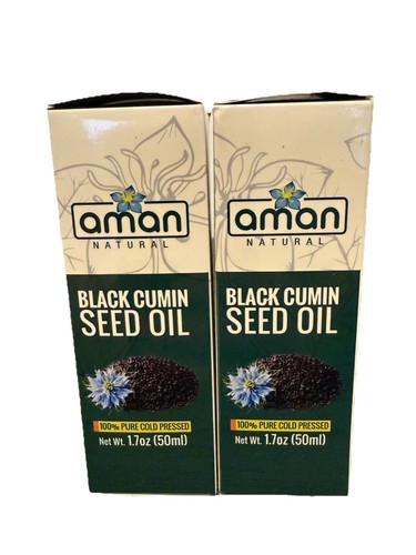 Lot of 2 aman natural Black Seed Oil Edible Cold Pressed Cumin 1.7 Oz ...