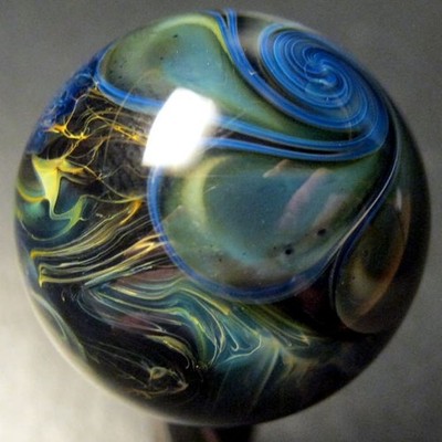 Glass Marble - .86" handmade contemporary art lampwork decor sculpture ...