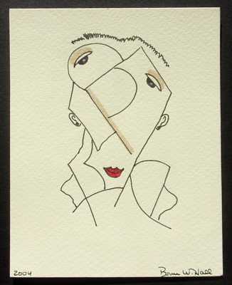 BRUCE W. HALL OUTSIDER NAIVE FOLK ART PORTRAIT ORIGINAL DRAWING 2004 #4 ...