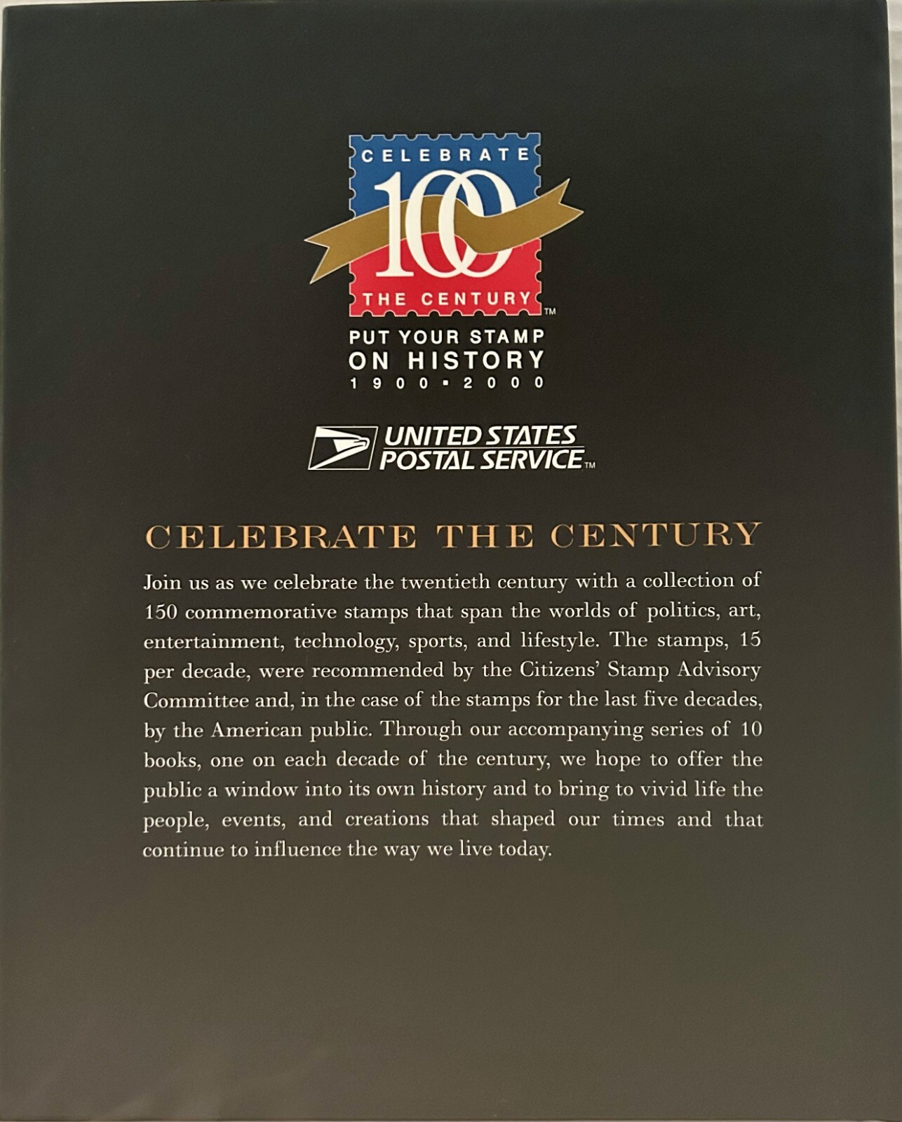 USPS CELEBRATES THE CENTURY 1910-1919 COMMEMORATIVE COLLECTION STAMP ...
