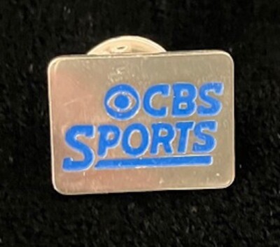 Vintage CBS Sports Bright Blue & Silver Tone Rectangle Lapel Tie Pin ...