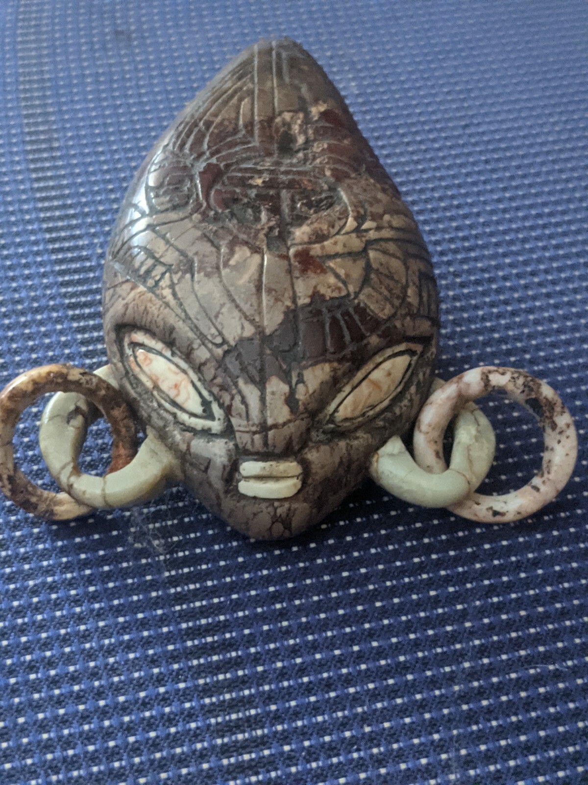 Ojuelos de Jalisco Alien Carved Stone.Authentic Aztlan Artifact Pendant ...