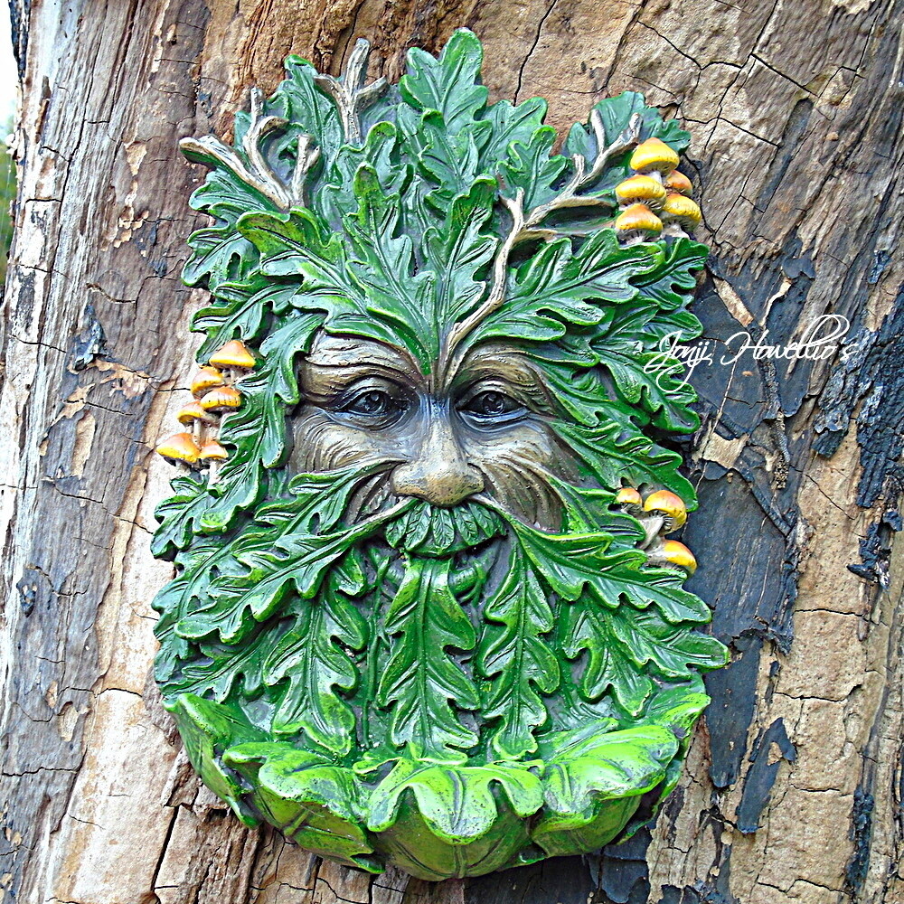Elderwood Green Man Tree Spirit Garden Ornament Wall Plaque Forest Man ...