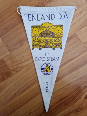 FENLAND DA 11TH EXPO STEAM 1986 CAMPING & CARAVAN CLUB PENNANT FLAG | eBay