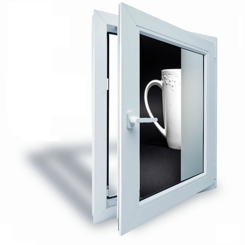 Kunststofffenster Milchglas Weiß - 1 flügelig Dreh-Kipp PVC Fenster ...