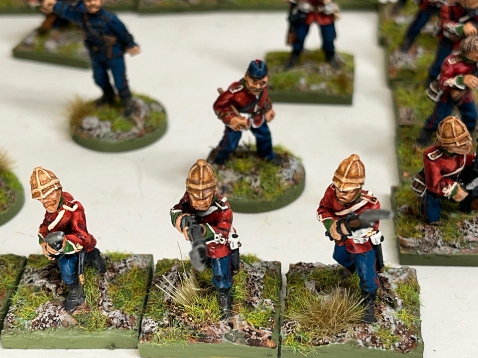 28MM Zulu War PAINTED 24th Regiment of Foot British Infantry Black Tree ...