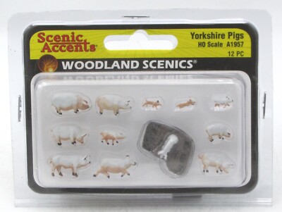 Woodland Scenics A1957 Yorkshire Pigs [Ho Scale] (Scenic Accents) Farm ...