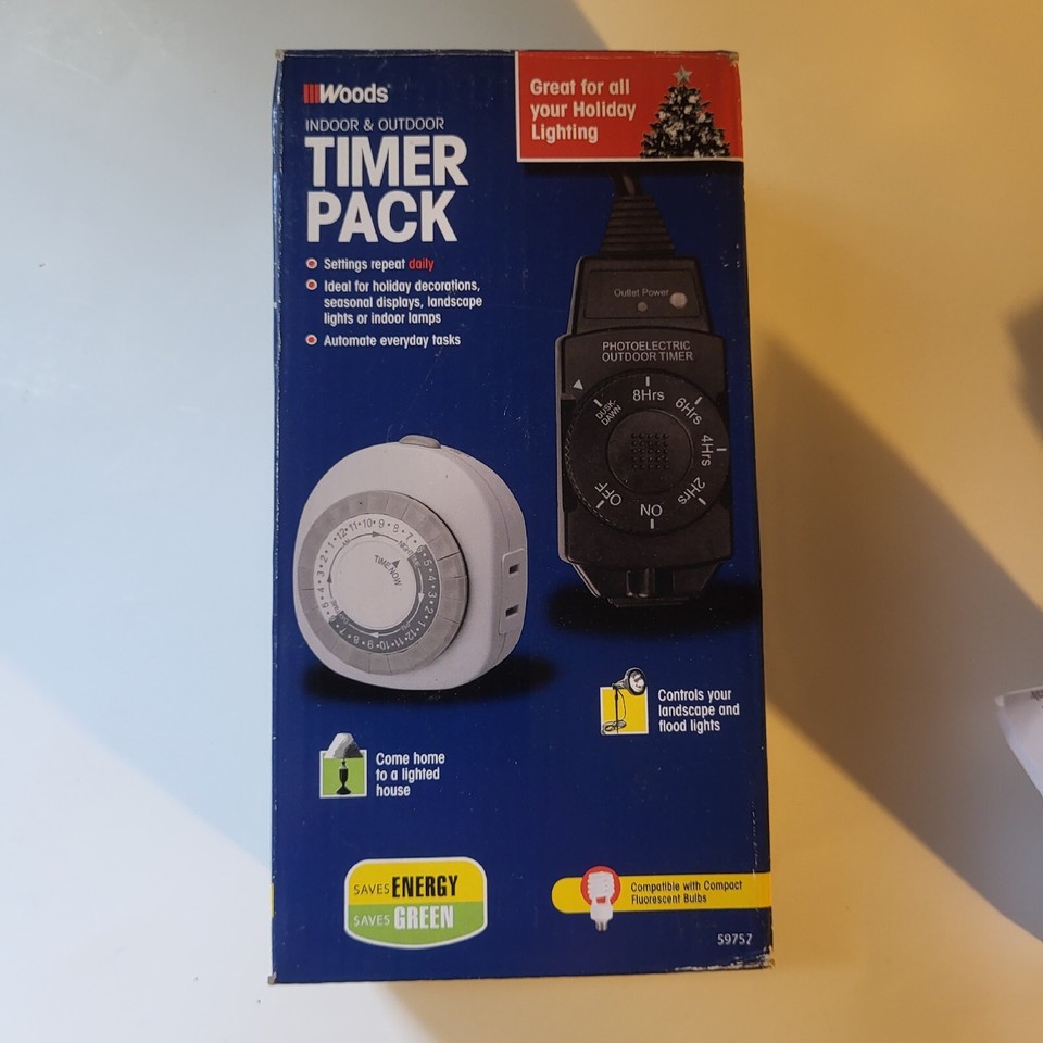 Woods Indoor & Outdoor Timer Pack - Repeats Daily Model #59757 | eBay