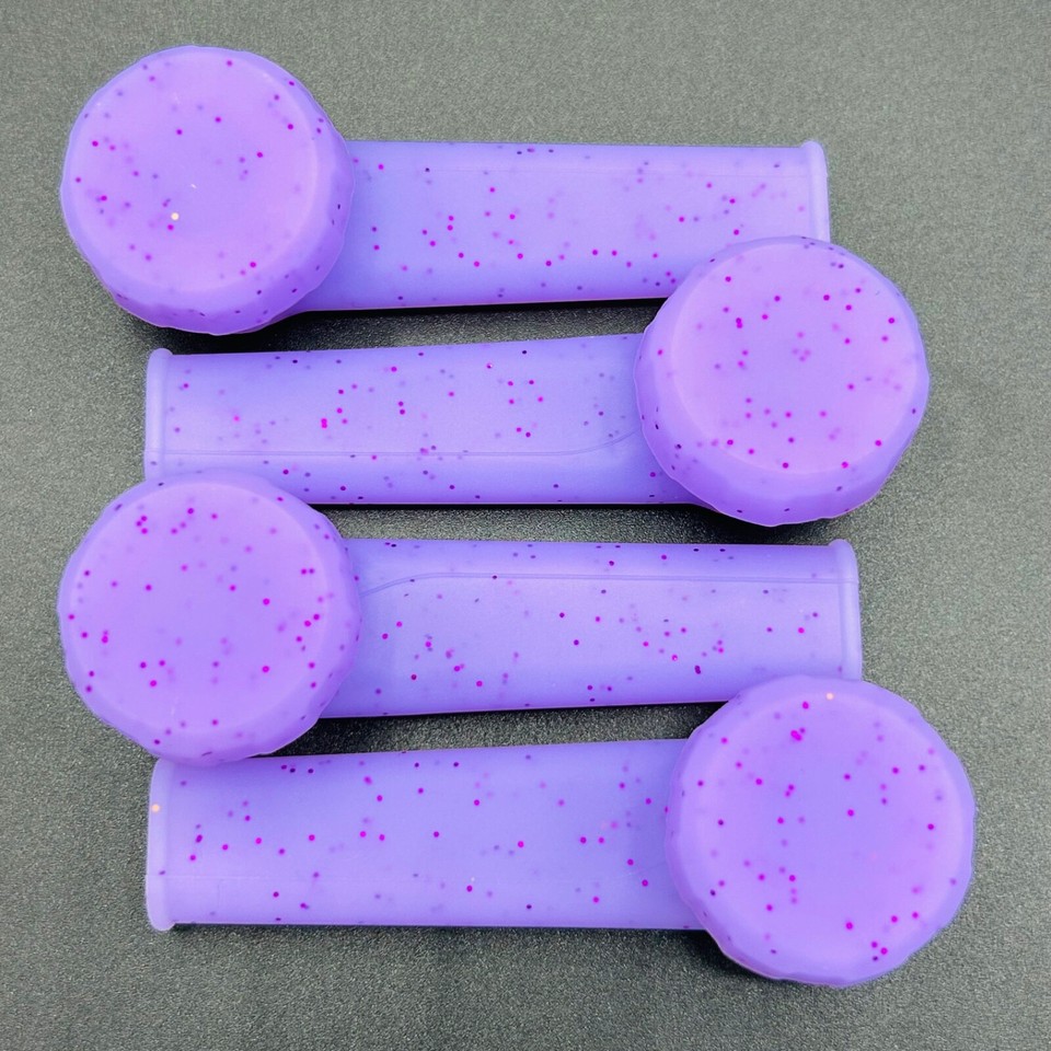 Silicone Smoking Pipe with Glass Bowl & Cap Lid | Purple Sparkle GLOWS ...
