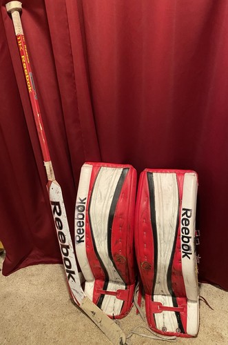 Jordan Binnington OHL Game Used Goalie Pads Stick 4 Nations CANADA NHL ...