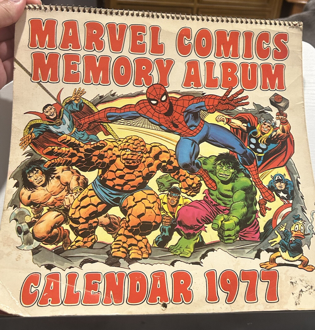 1977 Marvel Comics Memory Album Calendar Spider-Man Thor Captain ...