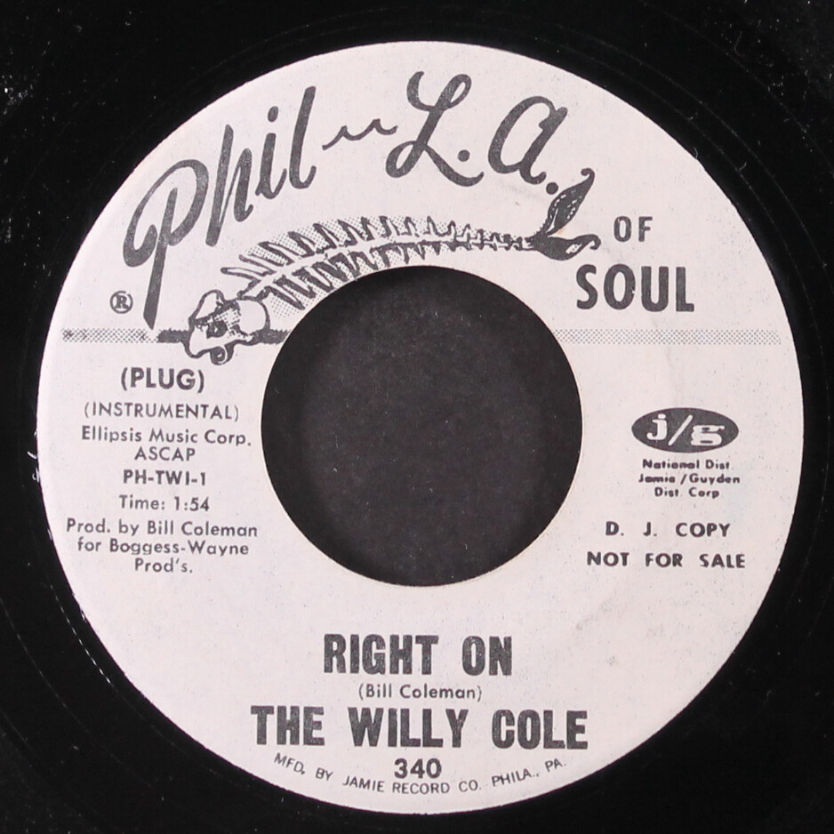 THE WILLY COLE: right on PHIL L.A. OF SOUL 7" Single 45 RPM | eBay