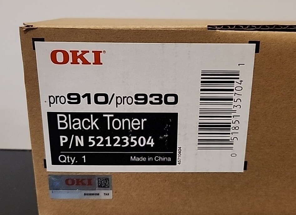 OKI Okidata Pro910 / Pro930 / Pro920WT Toner 52123504 BLACK Genuine OEM ...