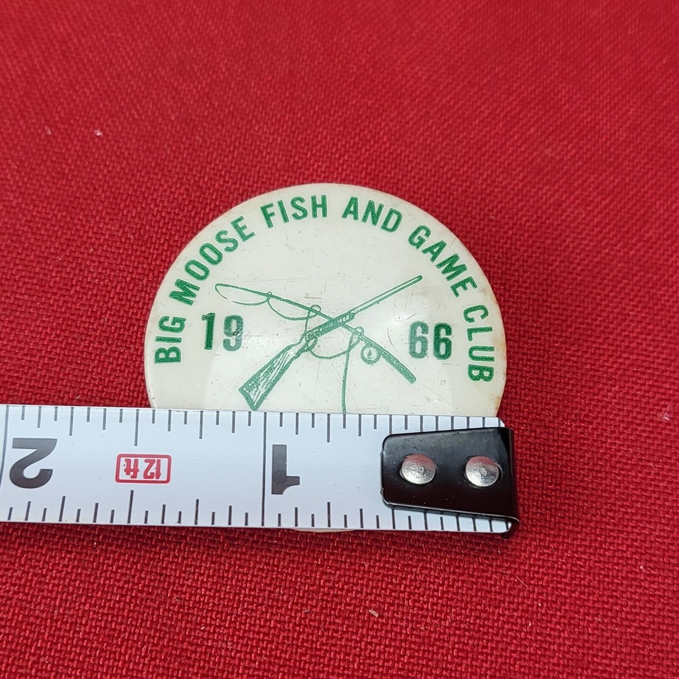 1966 Fish & Game Club Pinback Button Pin Hunting Fishing #19 White ...