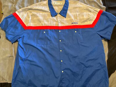 AC DELCO Auto Mechanic Work Shirt Uniform Blue Red Gray Size 5X | eBay