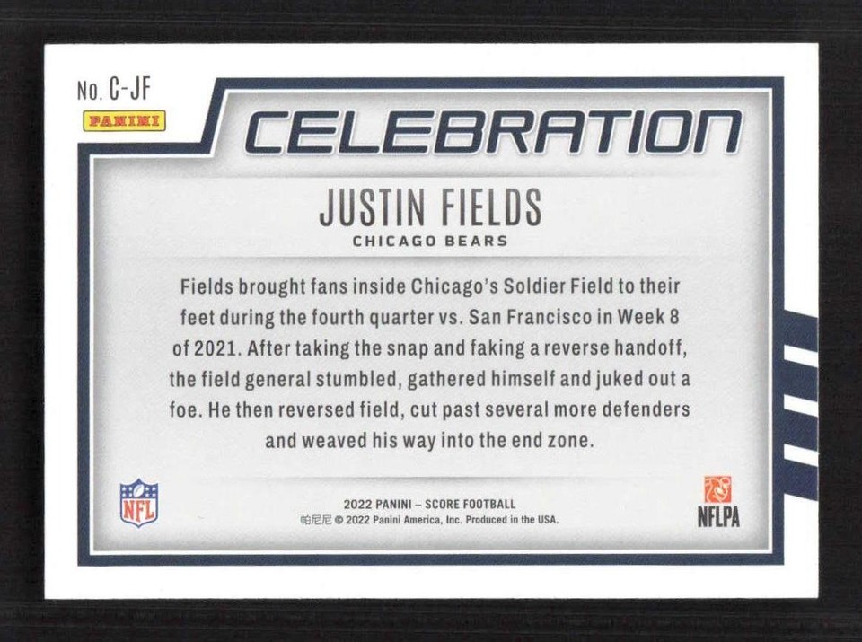 Justin Fields 2022 Score Celebration Chicago Bears #C-JF | eBay