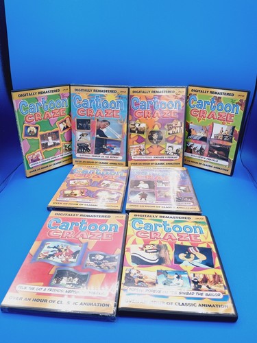 LOT OF 8 CARTOON CRAZE PRESENTS DVDS 3 OPEN AND 5 SEALED - One Loose ...