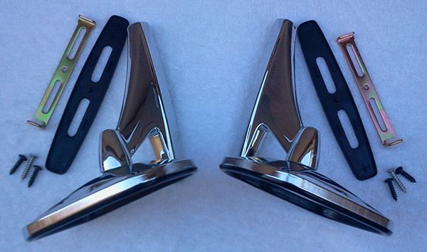Pair chrome rectangle side view mirrors for classic cars | eBay