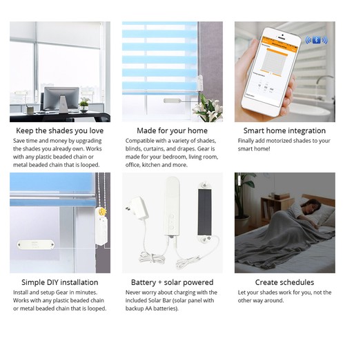 Smart Window Bluetooth Chain Blinds Automation Kit Motorized APP Remote ...