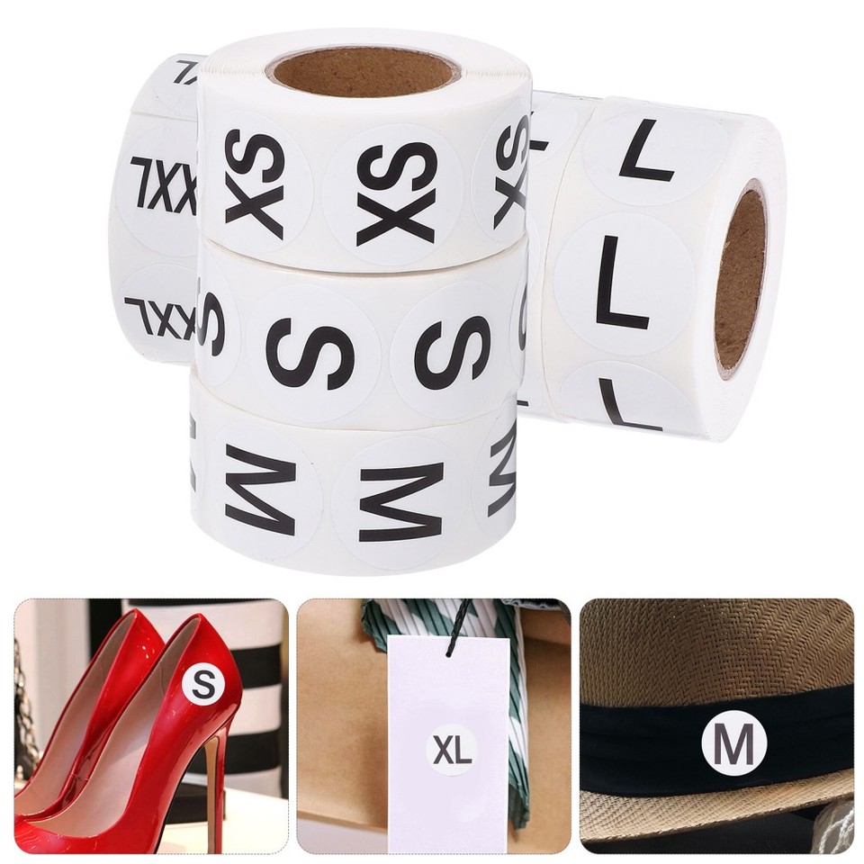 7 Rolls Self Adhesive Size Labels Round Clothing Size Stickers for ...