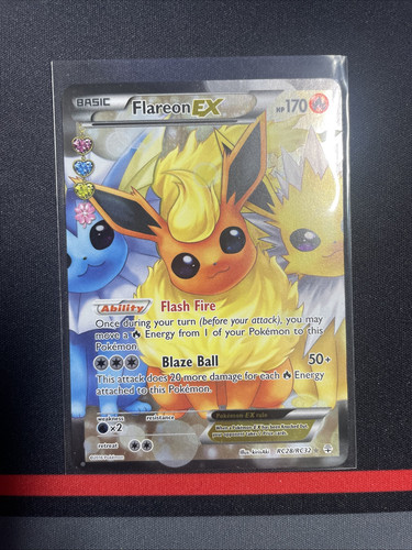 Pokemon Card - Flareon EX RC28/RC32 Full Art Holo Rare XY Generations ...